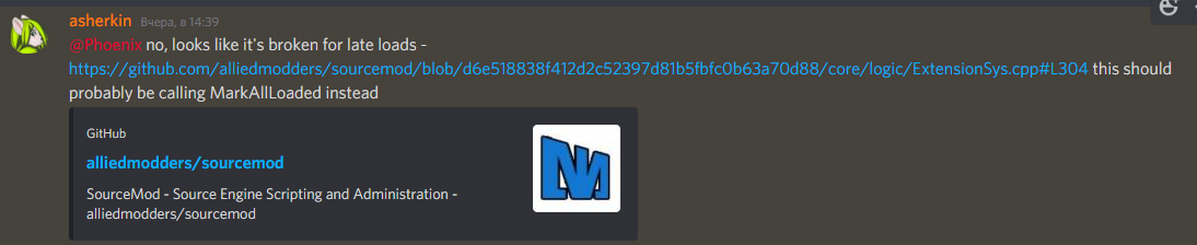 SDKExtension::SDK_OnAllLoaded called twice · Issue #1273 · alliedmodders/sourcemod · GitHub