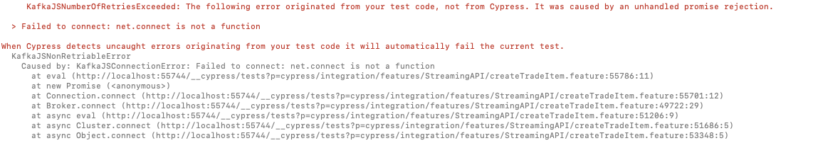 Unable To Run A Kafka Consumer File Using Exec · Cypress Io Cypress · Discussion 21391 · Github