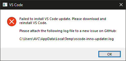 VSCode failing to update · Issue #56363 · microsoft/vscode · GitHub