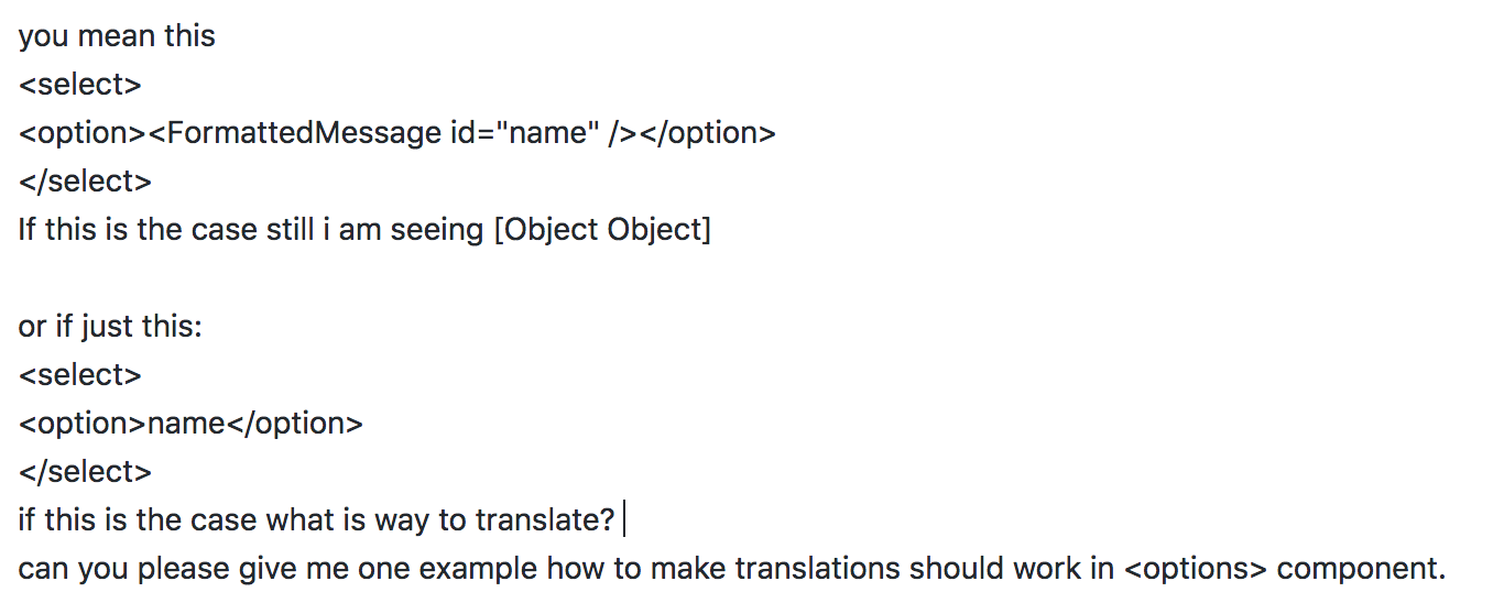 Formatted Message Options Issue · Issue 1199 · Formatjs Formatjs · Github