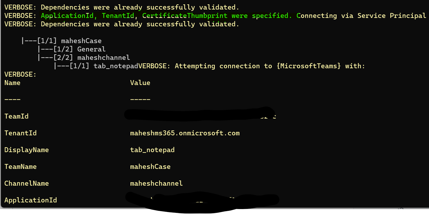 TeamsChannelTab not pulled with Credentials | working fine with Cert Based Auth · Issue #2618 ...
