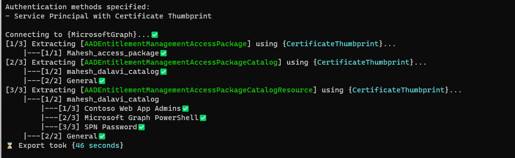 Export-M365DSCConfiguration -Components ...