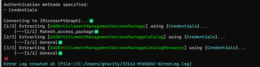 Export-M365DSCConfiguration -Components ...