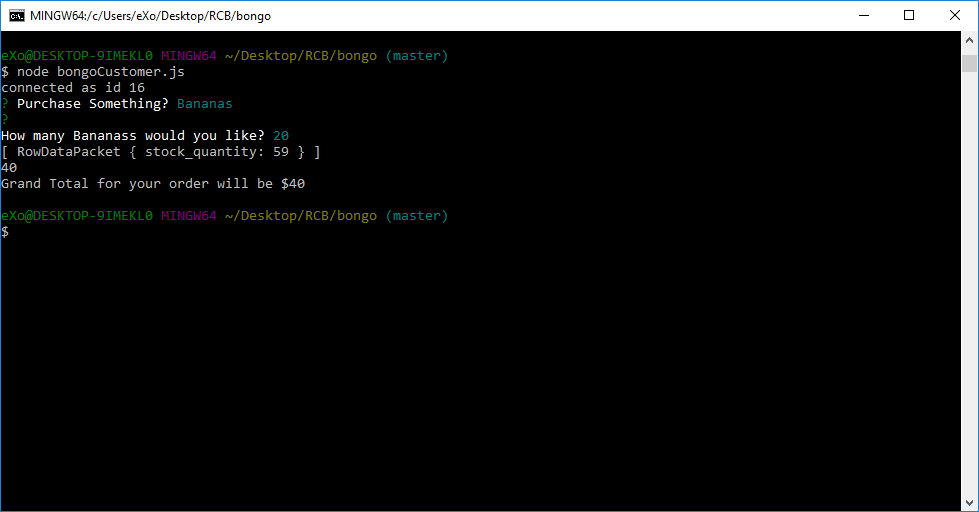 GitHub - eXo5/bongo: like bamazon but better