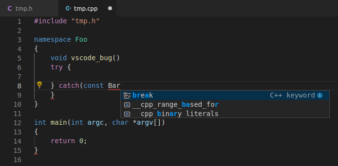 Intellisense Does Not Find Symbols In Current Namespace · Issue 3707 · Microsoftvscode