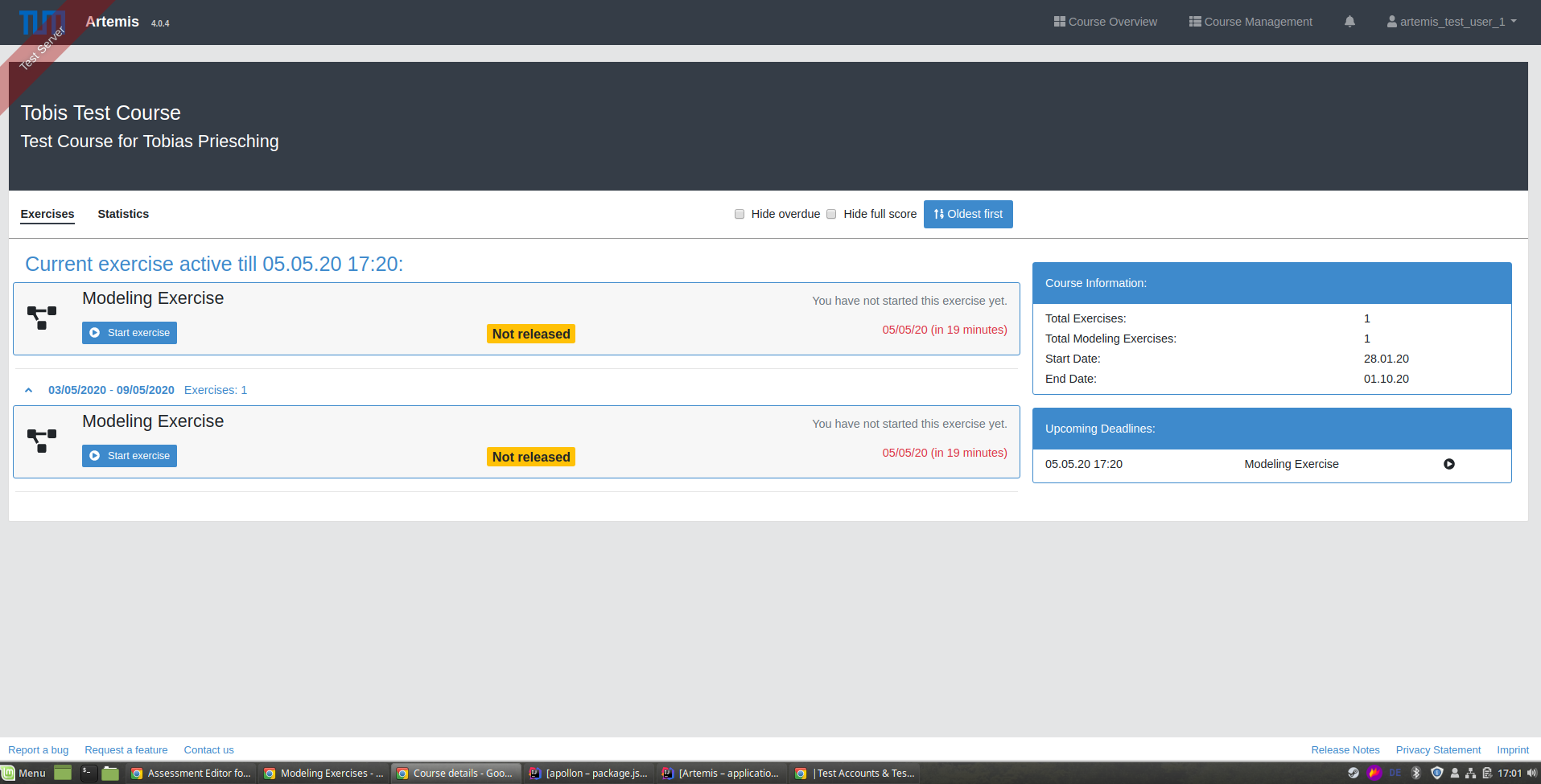 Modeling Exercise visibile to student before release · Issue #1404 · ls1intum/Artemis · GitHub