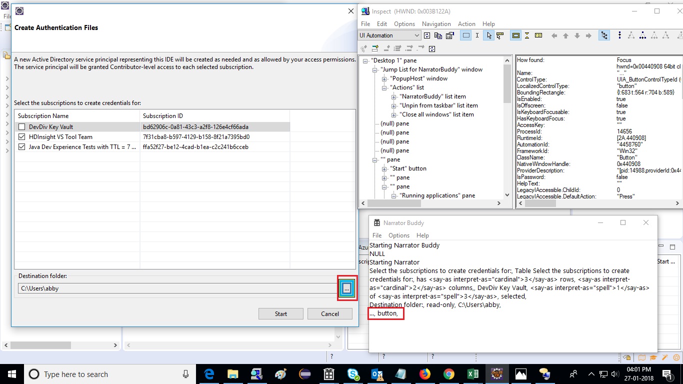 [Azure Toolkit][A11yMAS][Accessibility][Inspect][MAS4.2.1][Eclipse][Wipro]: Name property is ...