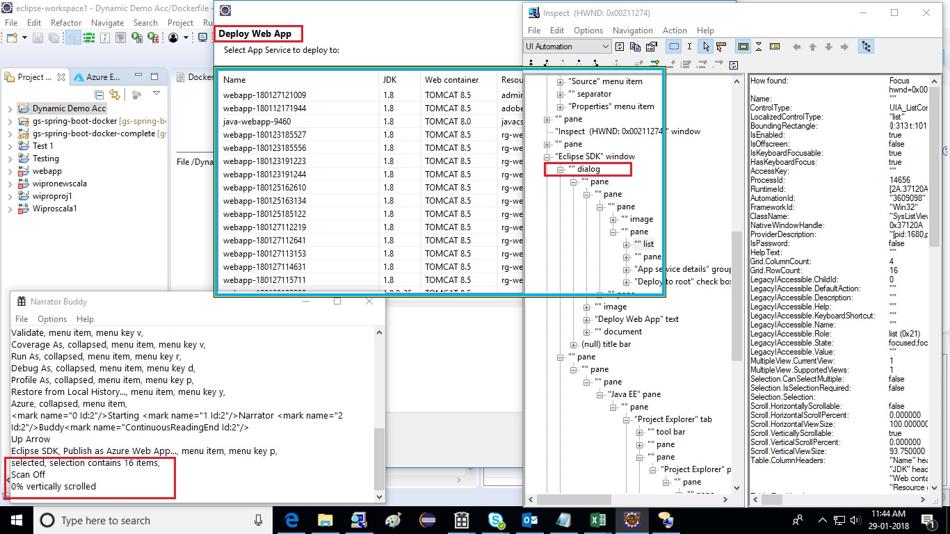 [Azure Toolkit][A11yMAS][Accessibility][Inspect][MAS4.2.1][Eclipse][Wipro]: Name property is ...