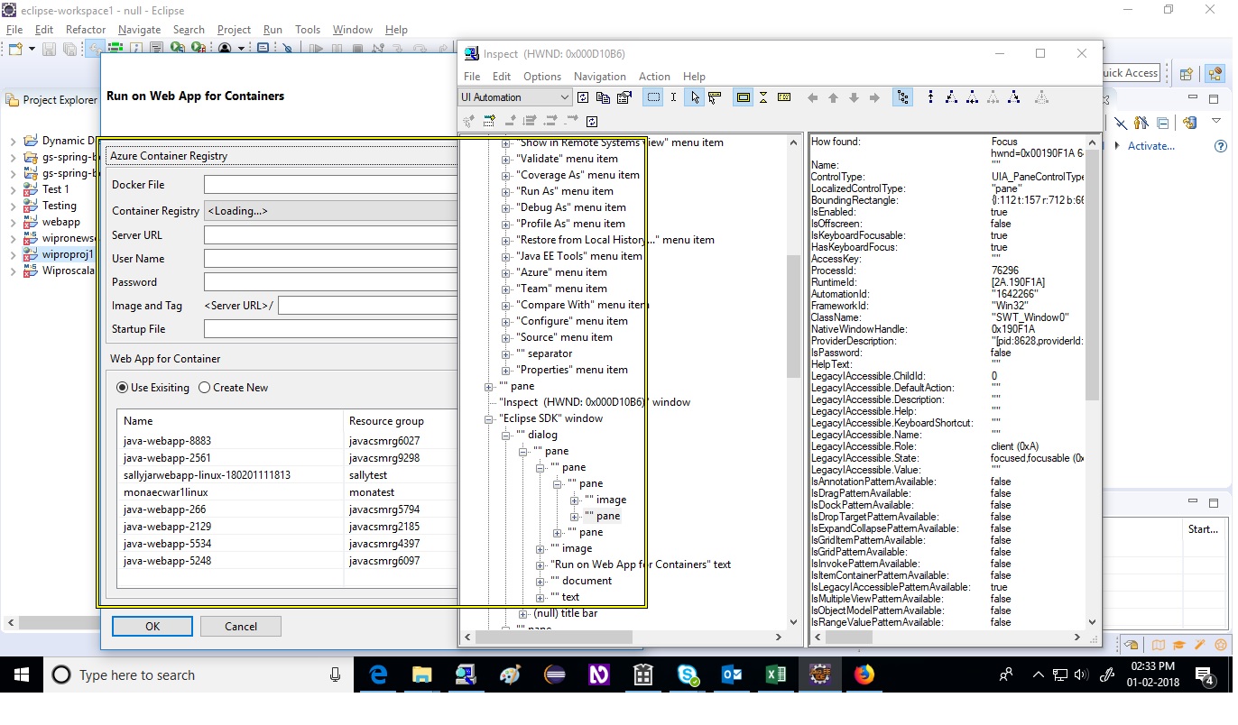 [Azure Toolkit][A11yMAS][Accessibility][Narrator][MAS4.2.1][Eclipse][Wipro]: Narrator announces ...