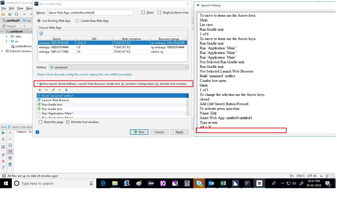 [Azure Toolkit][A11yMAS][Accessibility][Jaws/NVDA][MAS4.2.1][IntelliJ][Wipro]: :Jaws and NVDA ...