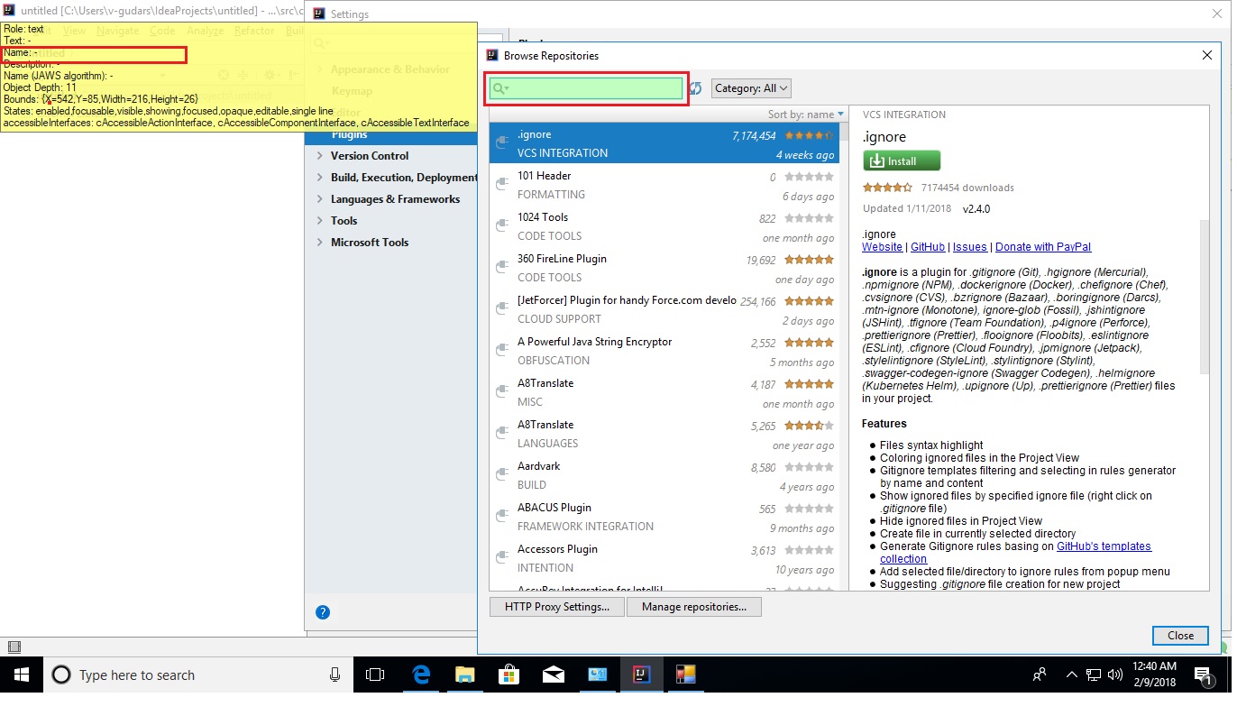 [IntelliJ-ThirdParty][A11yMAS][Accessibility][Jaws/NVDA][MAS4.2.1][IntelliJ][Wipro]:Jaws and ...