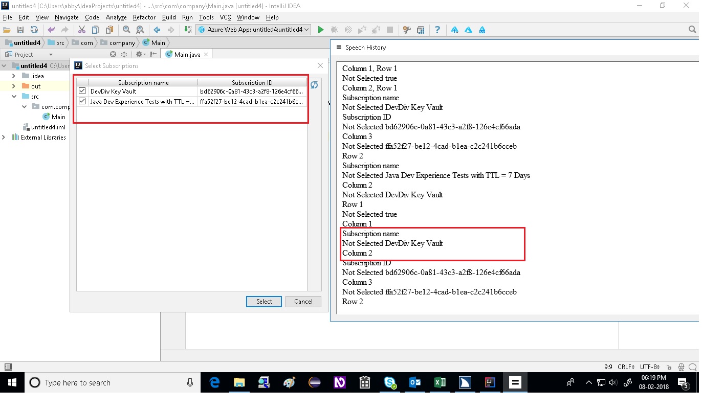 [Azure Toolkit][A11yMAS][Accessibility][NVDA][MAS4.2.3][IntelliJ][Wipro]: Table commands are not ...
