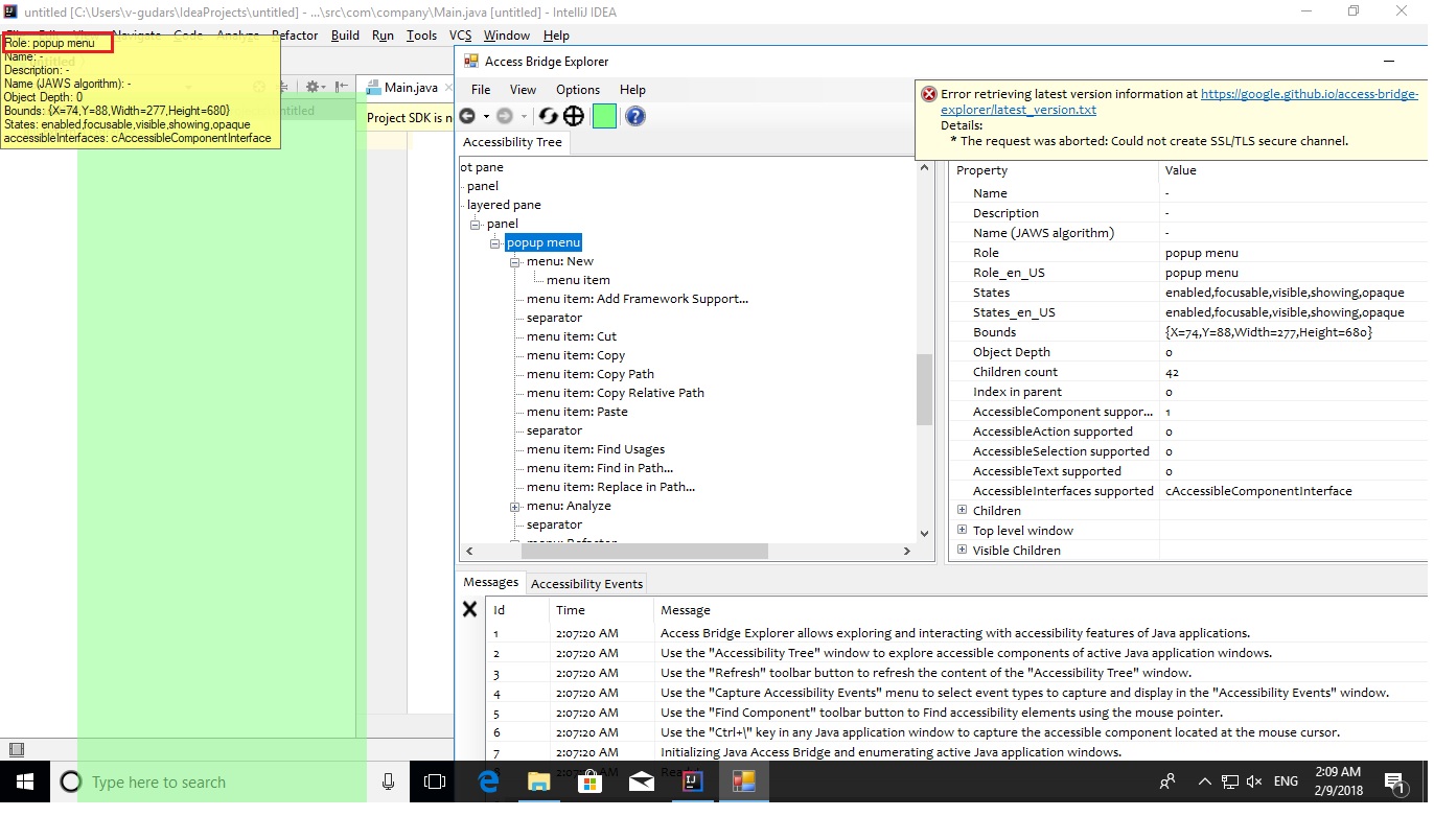 [IntelliJ-ThirdParty][A11yMAS][Accessibility][NVDA][MAS4.2.1][IntelliJ][Wipro]:NVDA is not ...