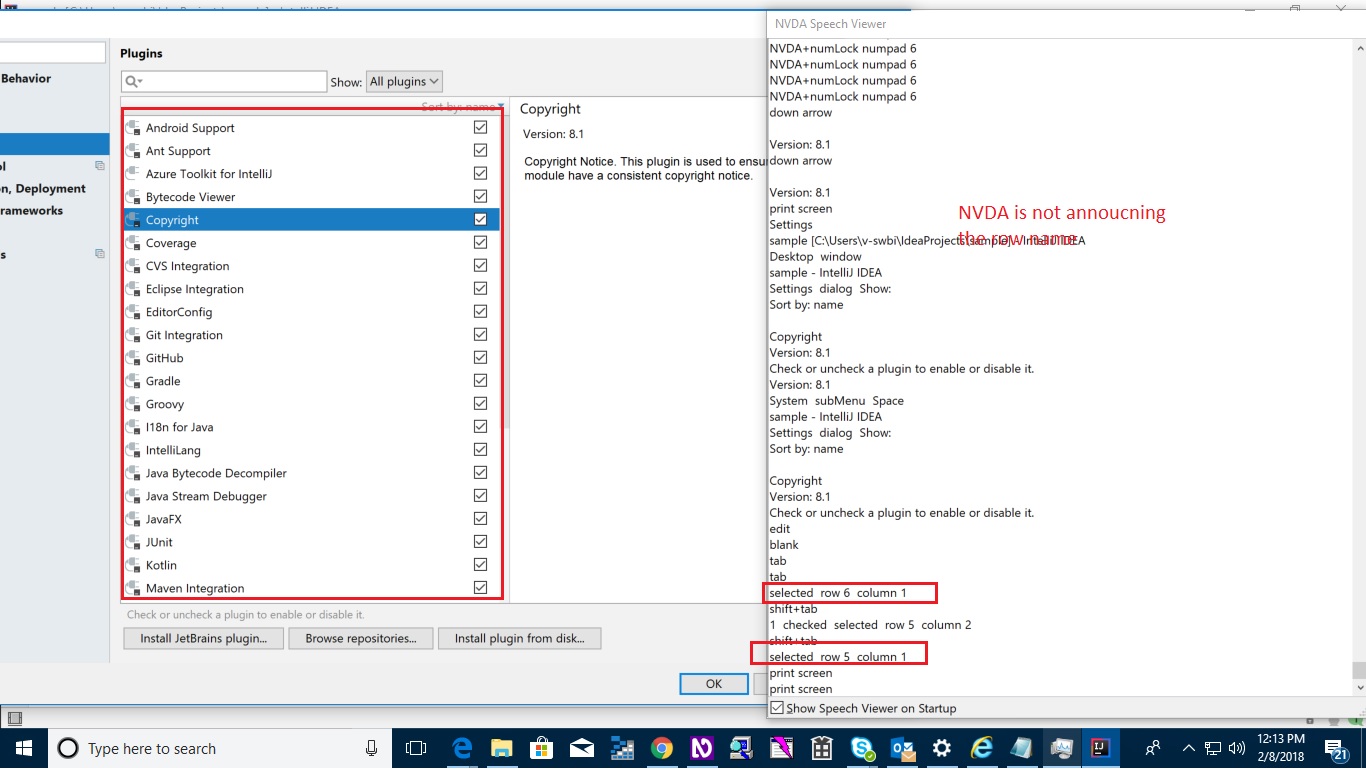 [Azure Toolkit][A11yMAS][Accessibility][Jaws/NVDA][MAS4.2.1][IntelliJ][Wipro]:Jaws and NVDA are ...