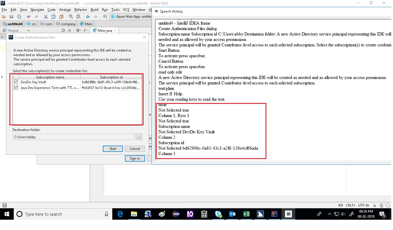 Azure Toolkit A11ymas Accessibility Jawsnvda Mas421 Intellij Wipro Nvda And Jaws Are