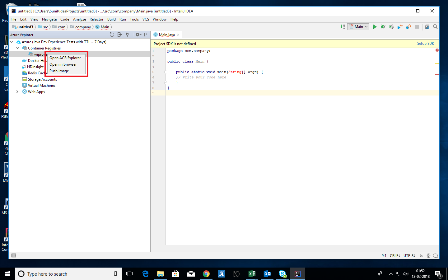 [Azure Toolkit][A11yMAS][Accessibility][Keyboard][MAS2.1.1][IntelliJ][Wipro]: Unable to access ...