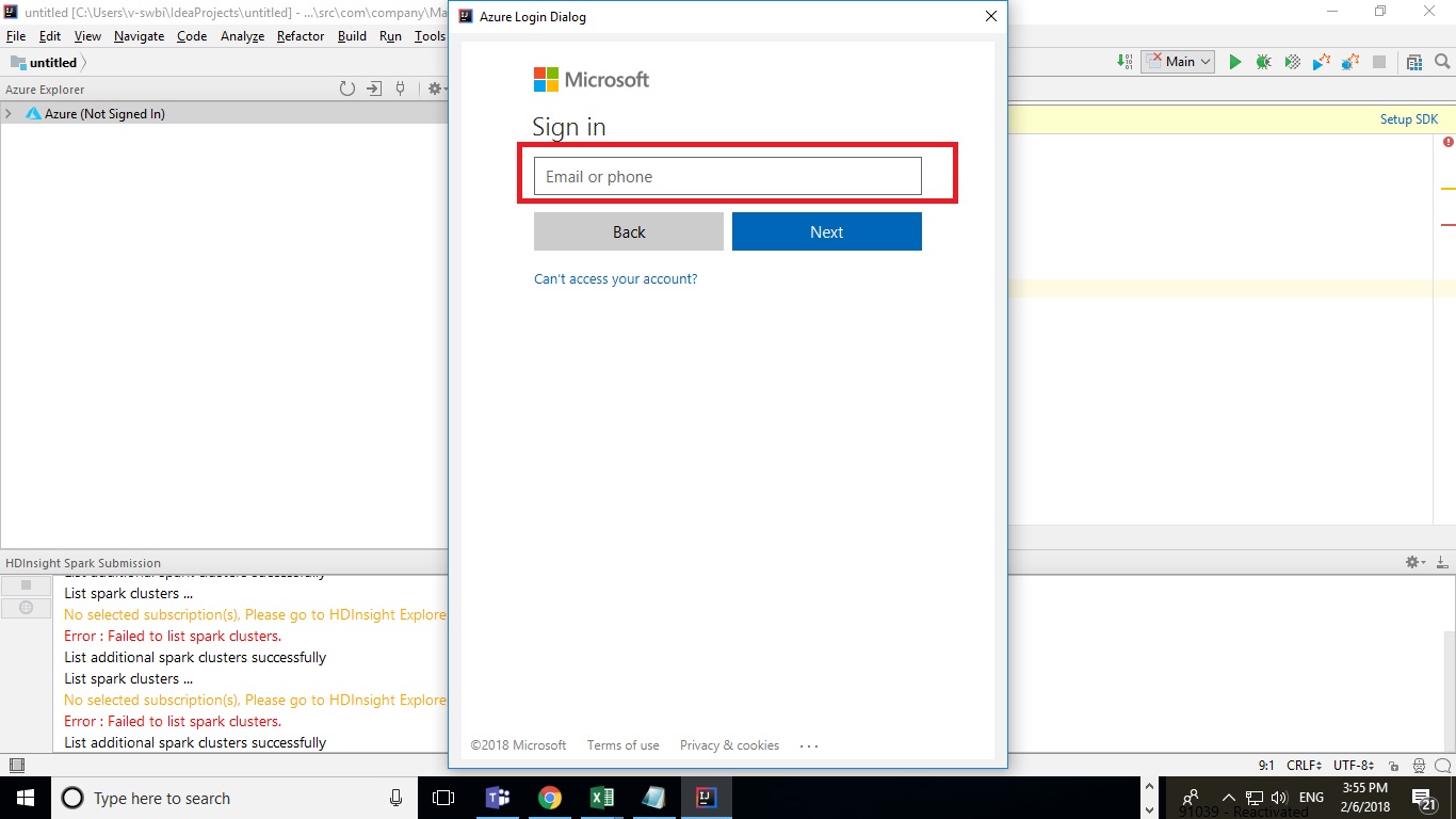 [Azure Toolkit][A11yMAS][Accessibility][Keyboard][MAS2.1.1][IntelliJ][Wipro]: Unable to access ...