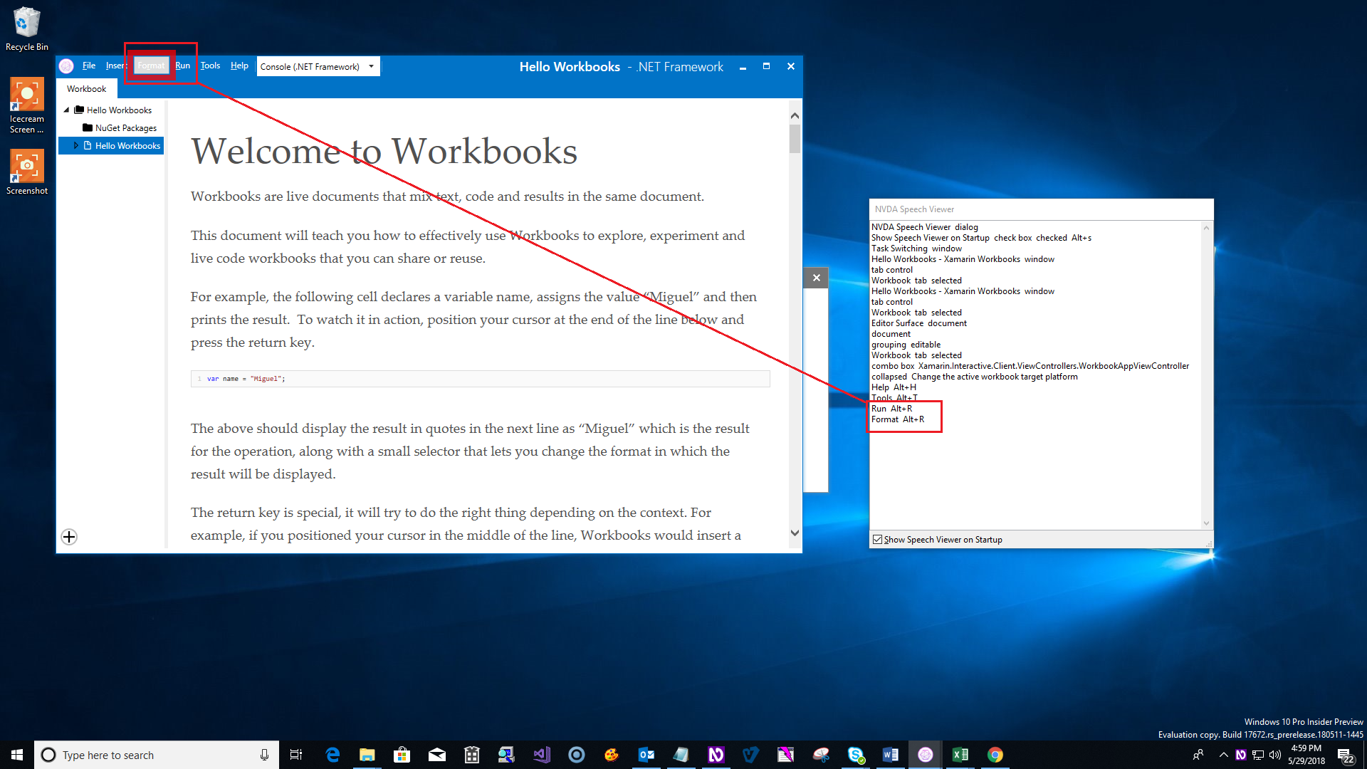 Same Access key 'Alt+R' Property is defined for 'Run' & 'Format' menu items in Worbook Front ...