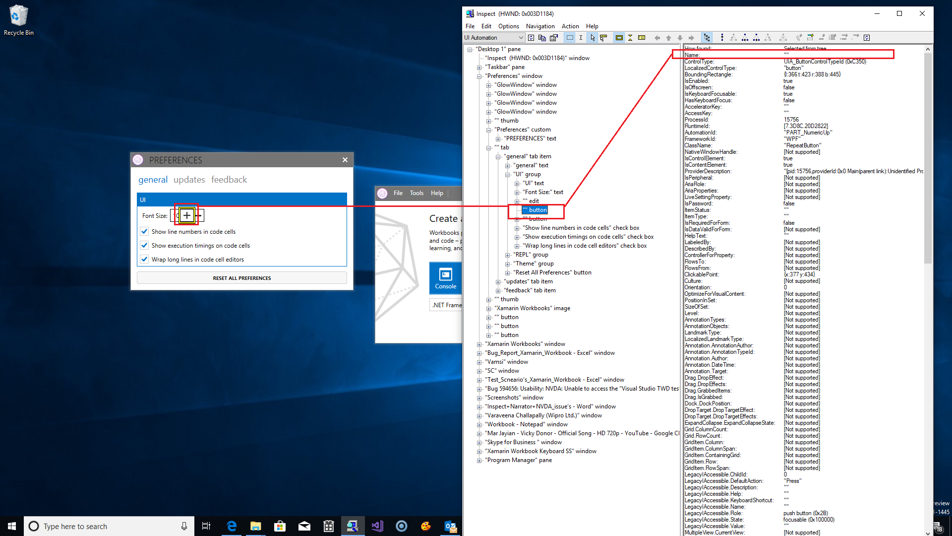 Name property for '+' Button is not defined in 'Preferences' window · Issue #368 · microsoft ...