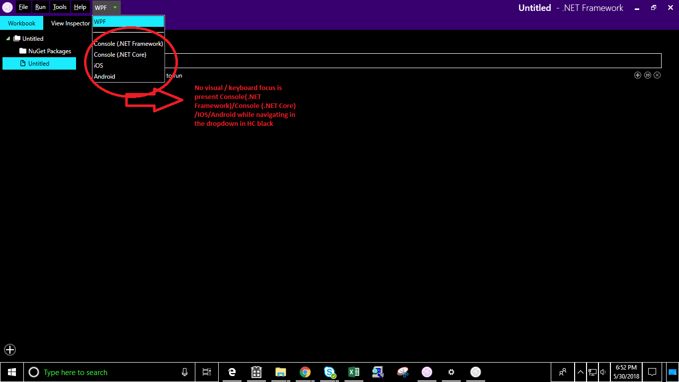 Drop down elements are not getting visual focus except for the element already in selected state ...