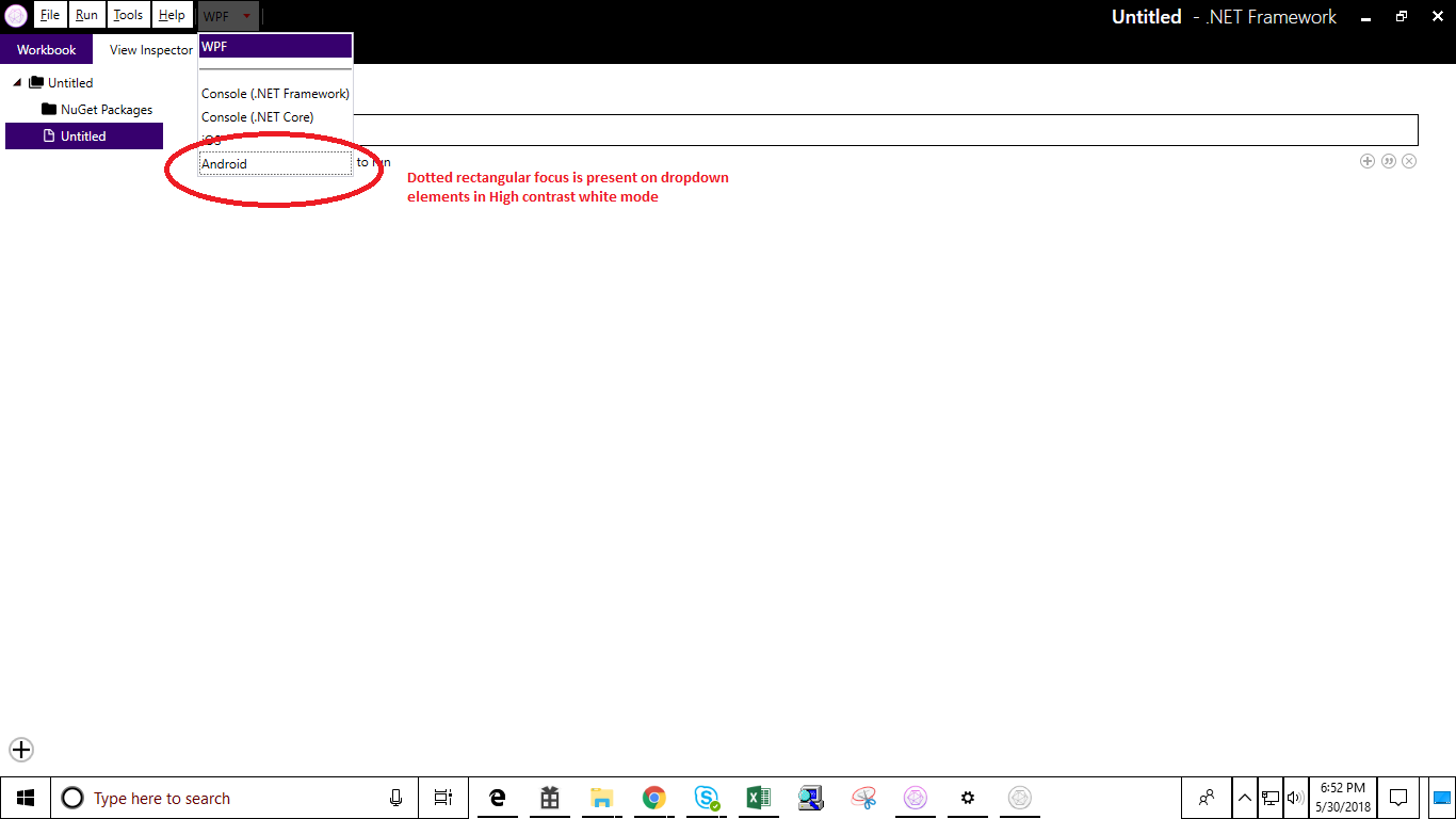 Drop down elements are not getting visual focus except for the element already in selected state ...