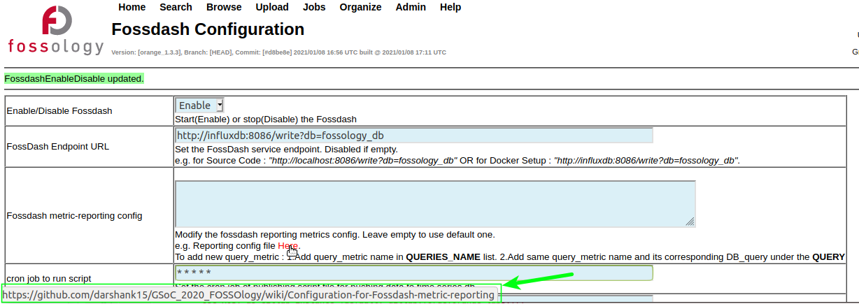 FossDash: Fix lilnks to documentation in configuration page · Issue #1873 · fossology/fossology ...
