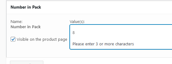 Woocommerce Attribute Value Needs To Be Atleast 3 Characters Long · Issue 39763 · Woocommerce