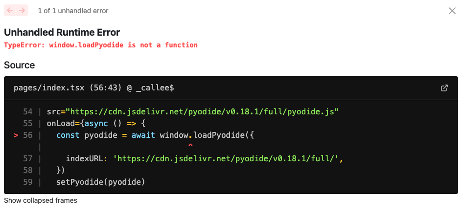 Pyodide Intermittently Not Loading Causing Run Button To Not Load 6963