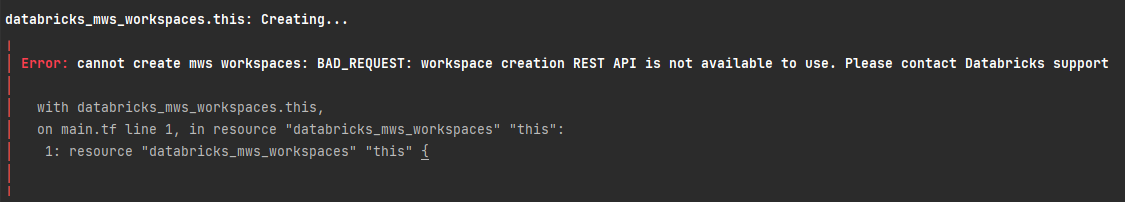 Gcp Databricks Workspace Creation Api Disabled · Issue 1 · Flywsgcp Databricks Terraform · Github