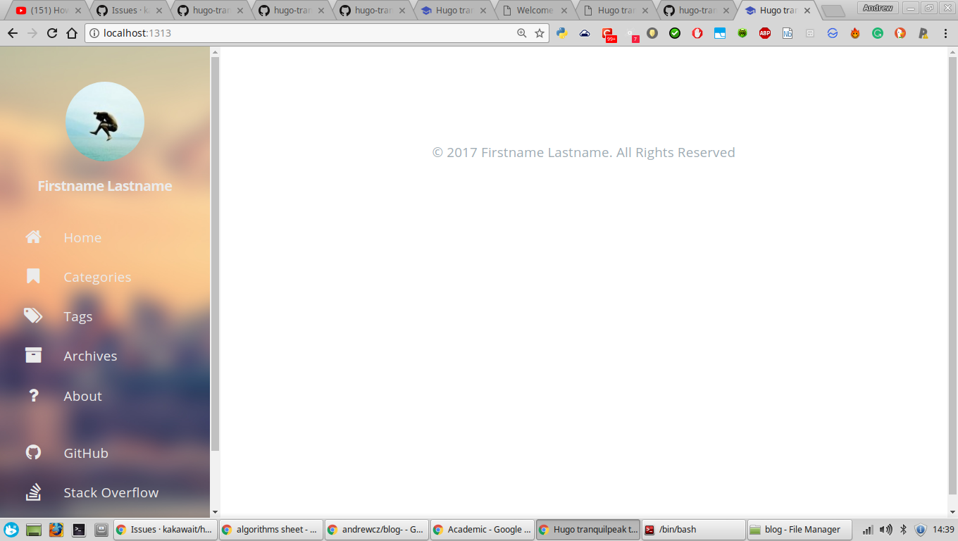 problems with the example site.... · Issue #229 · kakawait/hugo-tranquilpeak-theme · GitHub
