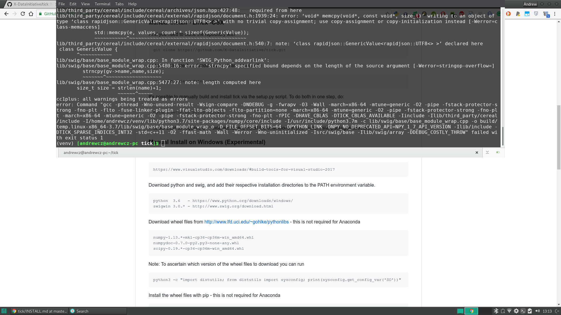 getting errors on install · Issue #273 · X-DataInitiative/tick · GitHub