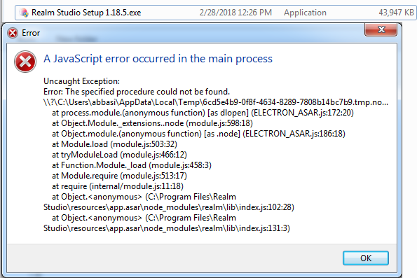 [Realm-Studio]: A JavaScript error occurred in the main process · Issue #5777 · realm/realm-java ...