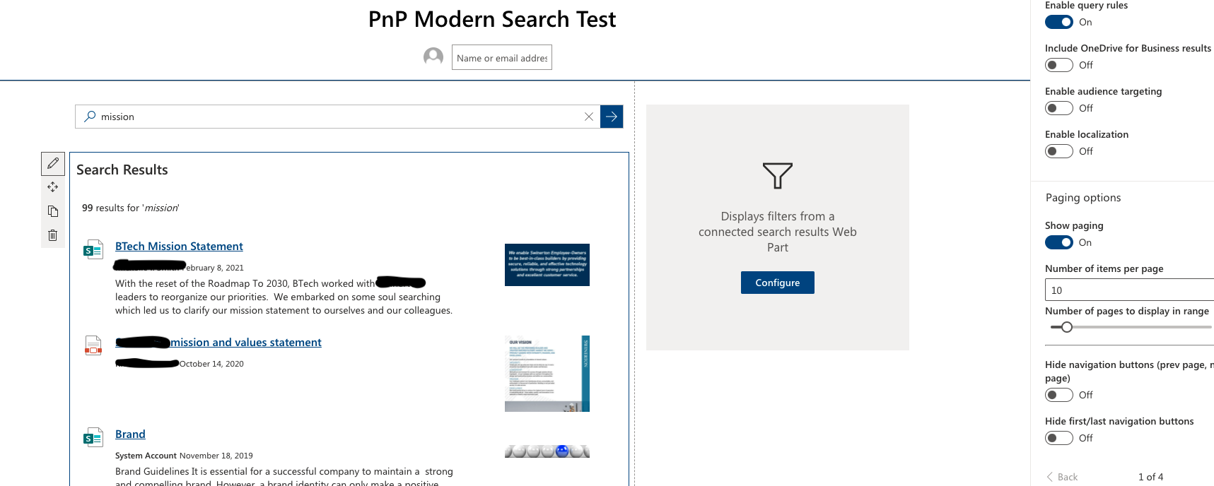 How to get or show PromotedResults in search results in pnp modern ...