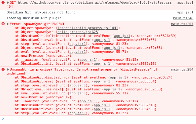Can not run git command · Issue #58 · Vinzent03/obsidian-git · GitHub