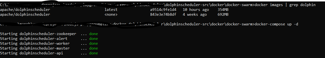 [BUG][DOCKER] docker compose doesn't work · Issue #4804 · apache/dolphinscheduler · GitHub