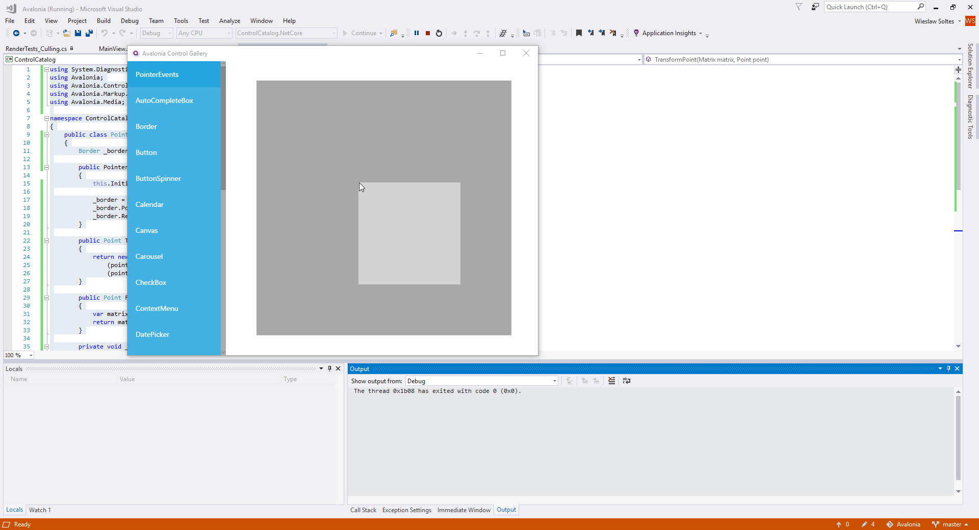 RenderTransform is not taken into account when processing pointer events · Issue #1558 ...