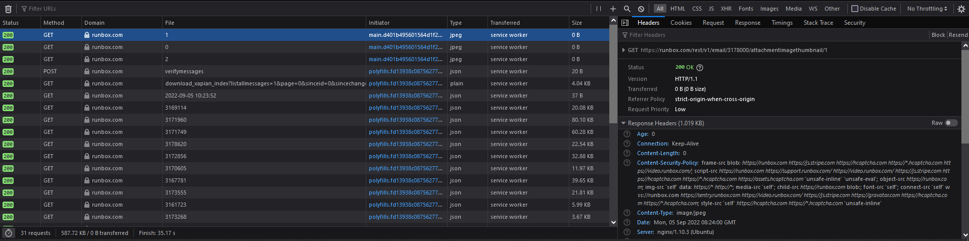Thumbnails of attached images not loaded · Issue #1303 · runbox/runbox7 · GitHub
