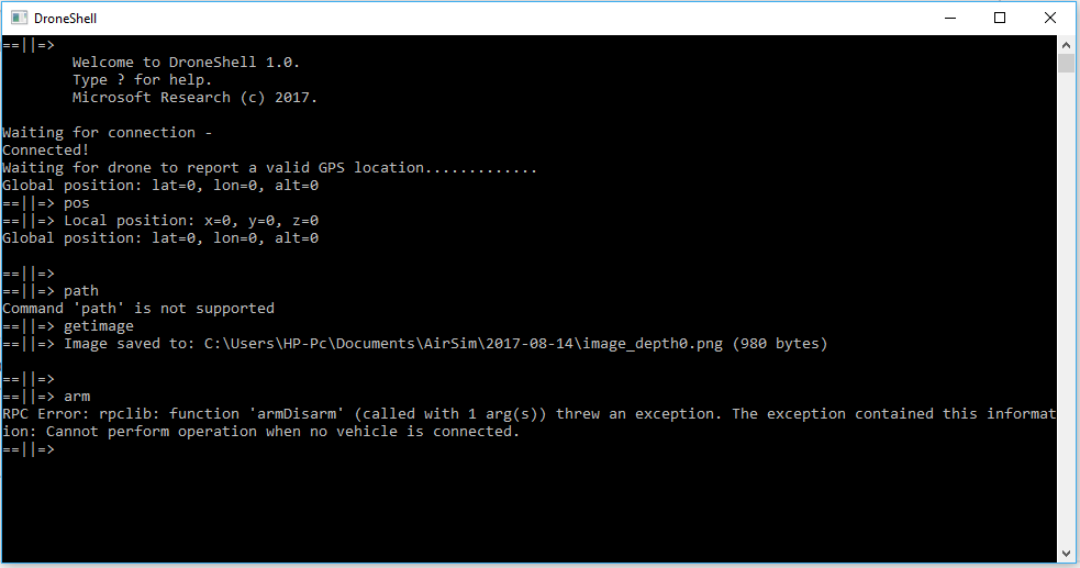 Droneshell Error · Issue 416 · Microsoftairsim · Github 