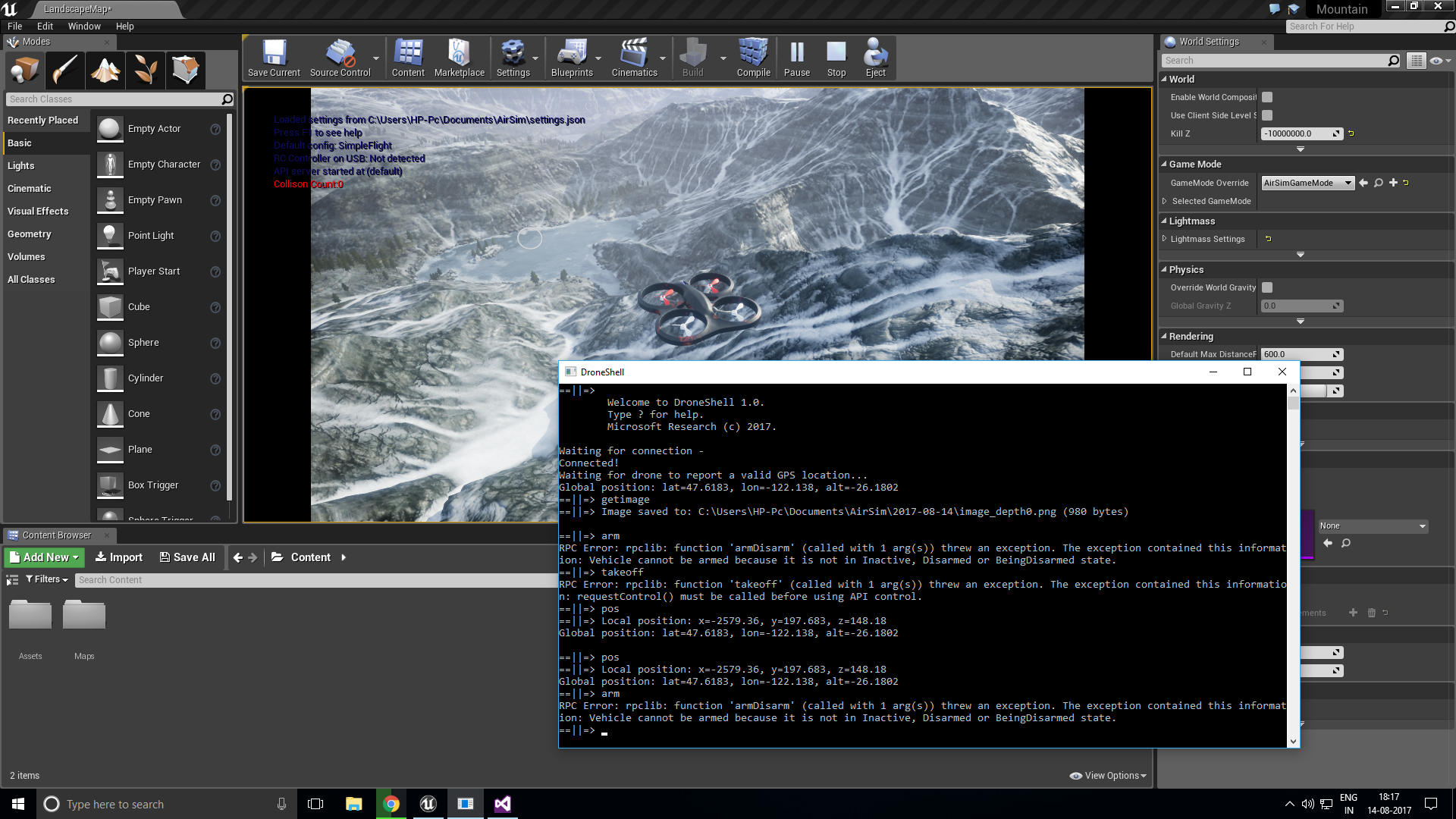 DroneShell error · Issue #416 · microsoft/AirSim · GitHub
