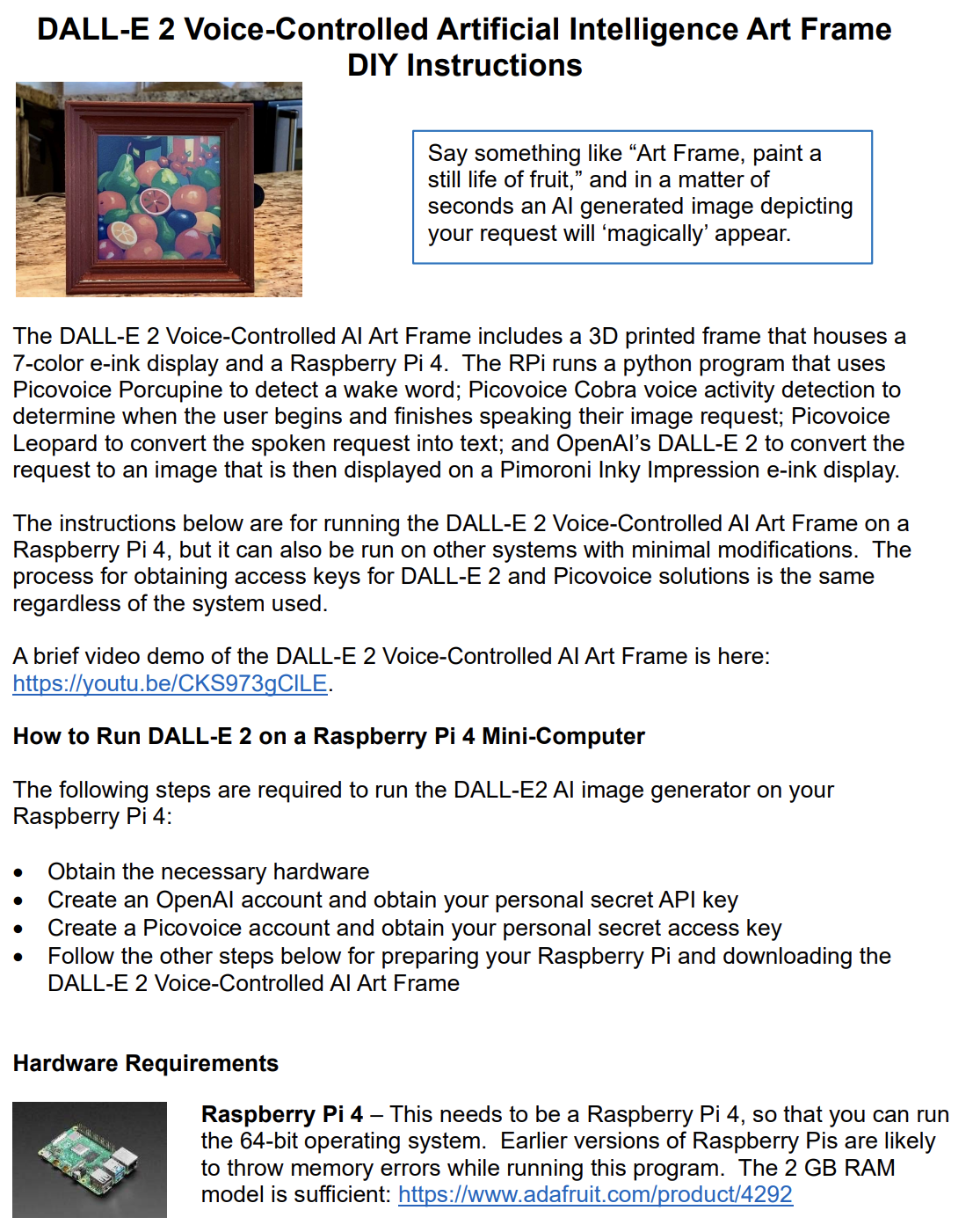 GitHub - DevMiser/AI_Art_Frame: The DALL-E 2 Voice-Controlled AI E-Ink ...