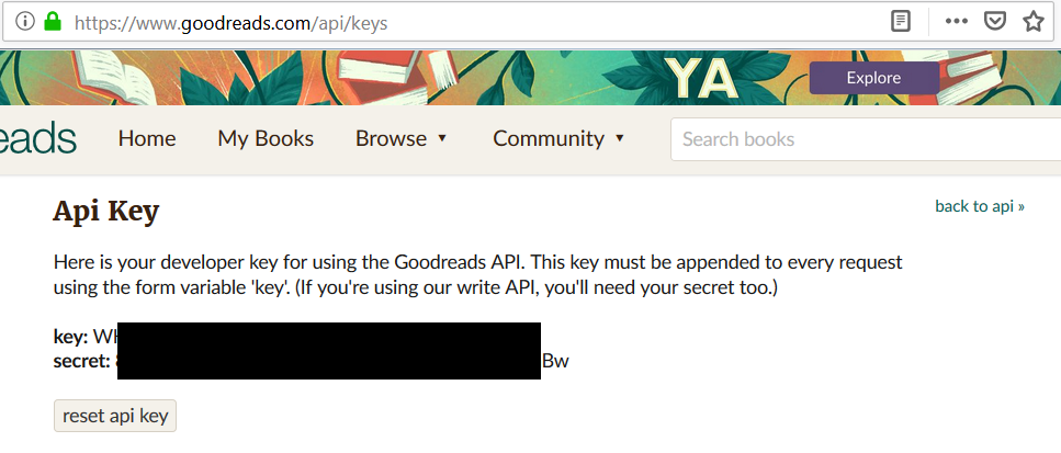 [goodreads plugin potential issue]: seems developer secret key is ...