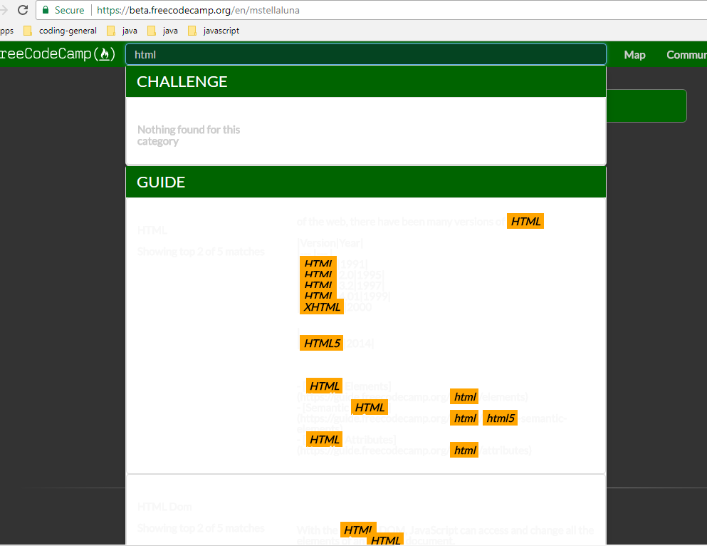 Beta - Dark Mode - Search Results - Text Illegible · Issue #16787 · freeCodeCamp/freeCodeCamp ...
