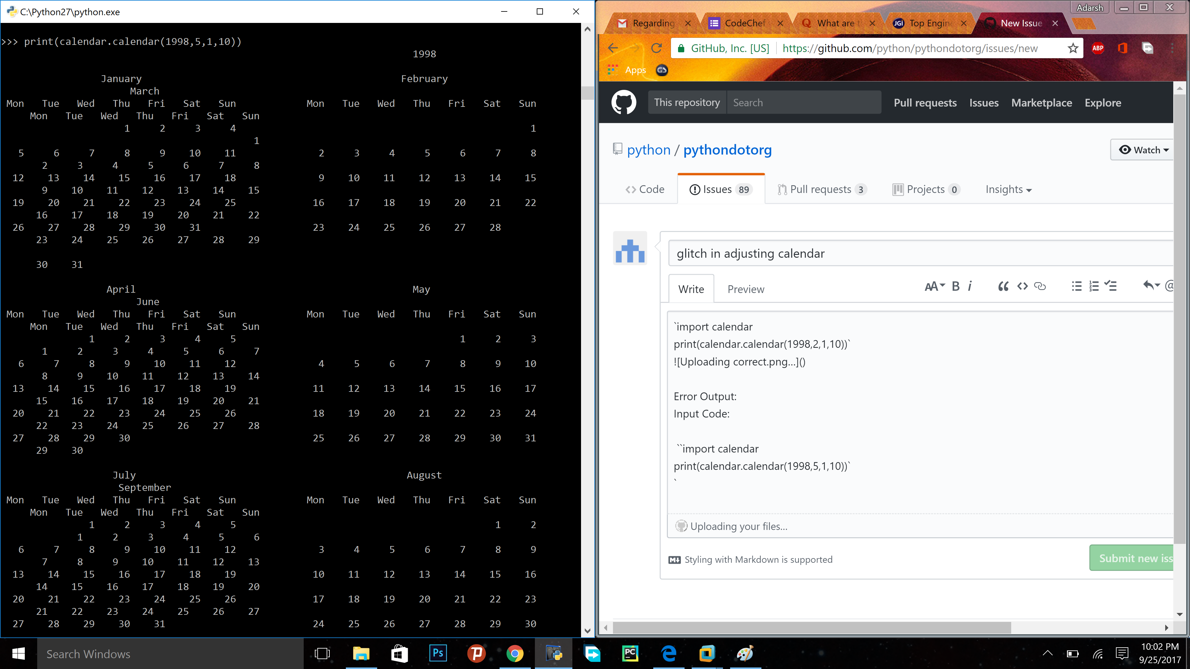 Glitch In Adjusting Calendar · Issue 1155 · Python Pythondotorg · Github