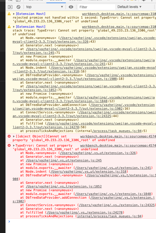 [bug]点击链接按钮之后没反应 · Issue 111 · Cweijan Vscode Database Client · Github