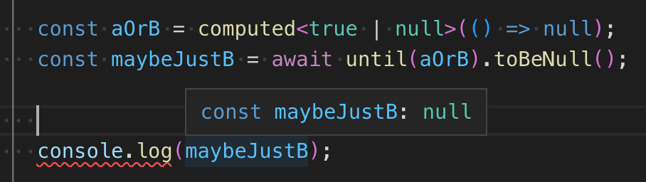 Incorrect return type of until when used with timeout · Issue #2804 · vueuse/vueuse · GitHub