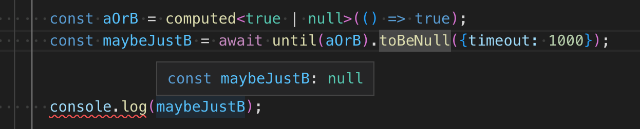Incorrect return type of until when used with timeout · Issue #2804 · vueuse/vueuse · GitHub
