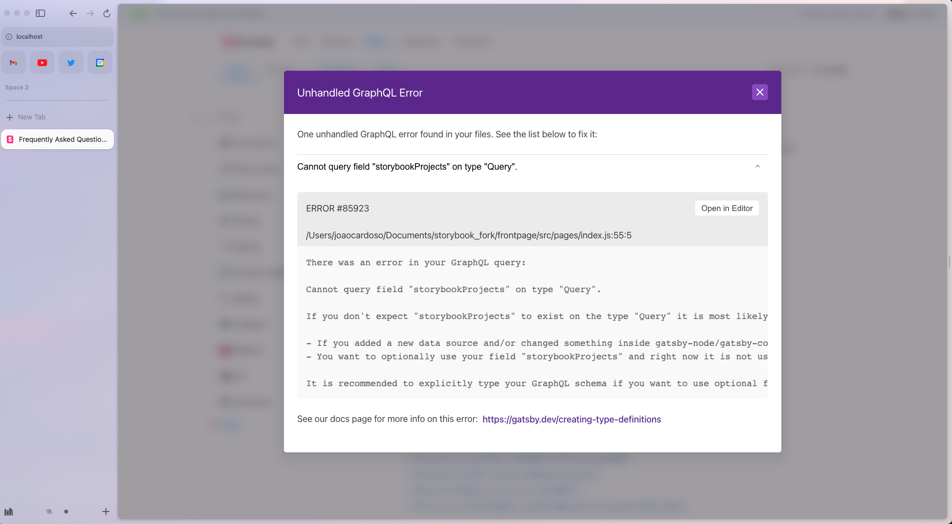[Bug] Issue with development set up · Issue #399 · storybookjs/frontpage · GitHub