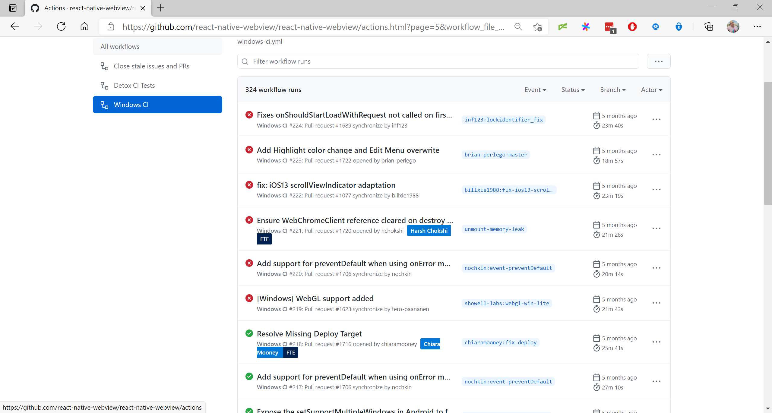 Windows CI is broken · Issue #1930 · react-native-webview/react-native-webview · GitHub