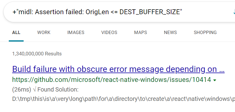 Build failure with obscure error message depending on root path length · Issue #10414 ...