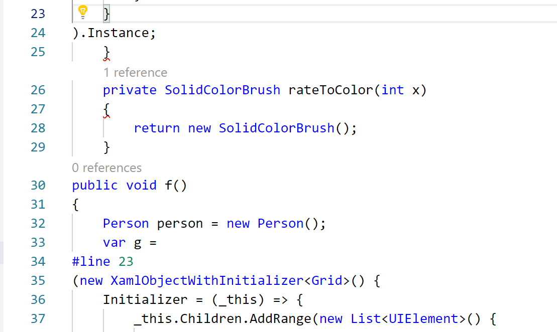 VSCode shows squiggly lines on the wrong line in C# file that uses # ...